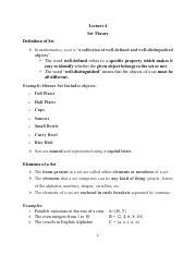 Understanding Set Theory: Definitions, Elements, and Notations | Course Hero