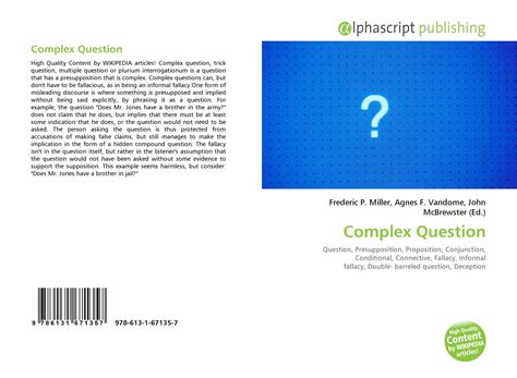 Complex Question 978 613 1 67135 7 6131671354 9786131671357