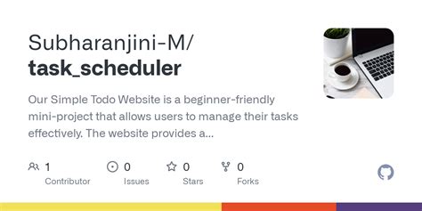 GitHub Subharanjini M Task Scheduler Our Simple Todo Website Is A