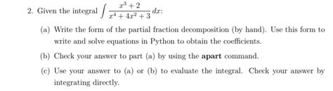 solved using python given the integral x 3 2 x 4