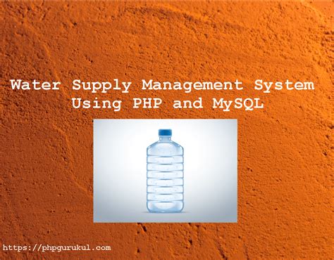 Water Supply Management System Project Using PHP And MySQL PHPGurukul