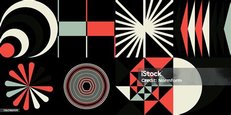Generative Design Artwork Of Abstract Vector Generated Shapes Composition Stock Illustration