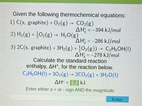 Solved Given The Following Thermochemical Equations 1 C