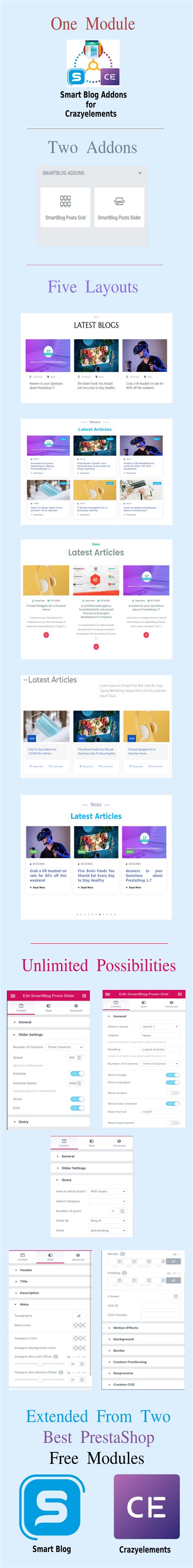 Smart Blog Addons For Crazy Elements Prestashop Page Builder Codemarket