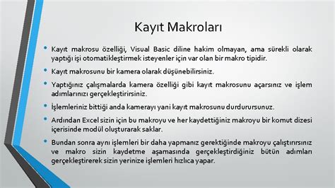 Excelde Vba Programlama Visual Basic Application Emine Tunel