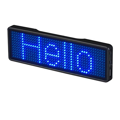 Rechargeable Bluetooth Digital LED Badge DIY Programmable Scrolling Message Trademark Mini LED