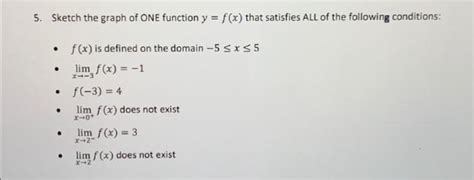 solved 5 sketch the graph of one function y f x that