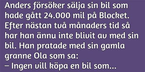 En Svårsåld Bil På Blocket