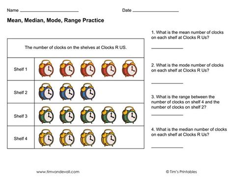 Mean Median Mode Range Worksheets PDF Printable Worksheets Etsy