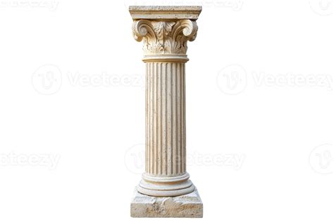 A Detailed Stone Ionic Column With Intricate Carvings Showcasing