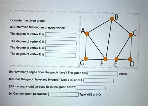 b consider the given graph a determine the degree of every vertex the