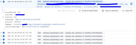 Google Cloud Get The Log Usage Information Of A API Key Stack Overflow