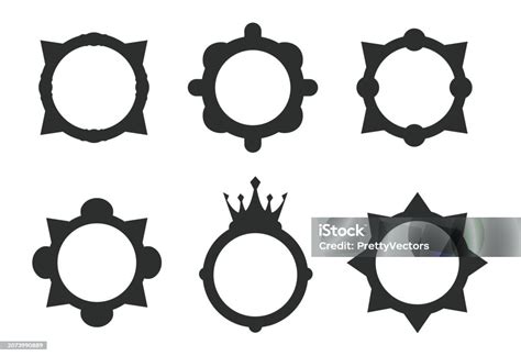 게임 프레임 Ui 테두리 실루엣 인터페이스 메뉴 격리 개념 설정 벡터 평면 그래픽 디자인 일러스트 강철에 대한 스톡 벡터 아트