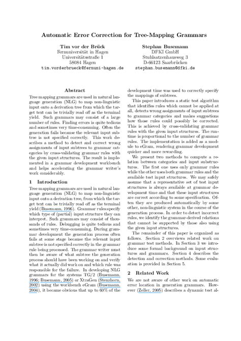 Pdf Automatic Error Correction For Tree Mapping Grammars Stephan Busemann