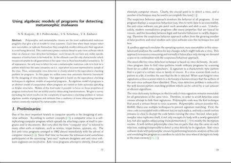 pdf using algebraic models of programs for detecting metamorphic malwares