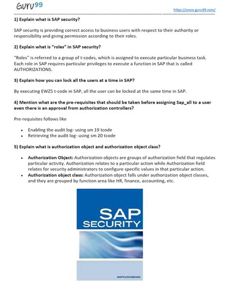 Sap Security Interview Questions Pdf