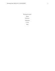 Biology Lab Report Docx Running Head BIOLOGY LAB REPORT 1 Biology Lab Report Name Professor