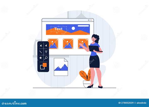 Web Development Concept With Character Scene Vector Illustration Stock