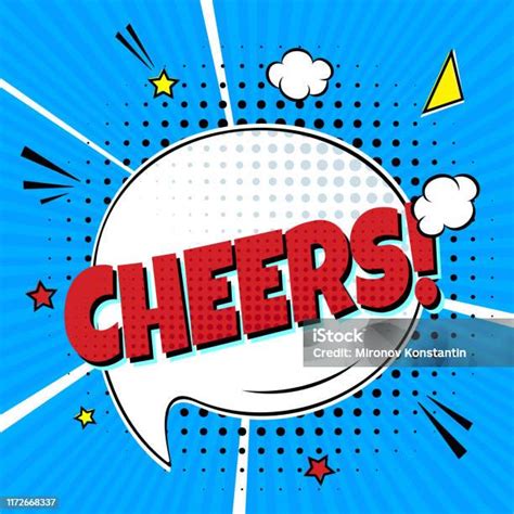 연설 거품 만화 스타일 플랫 디자인에서 만화 레터링 환호 광선 배경에 격리 동적 팝 아트 벡터 그림 만화 스타일 팝 아트 음성