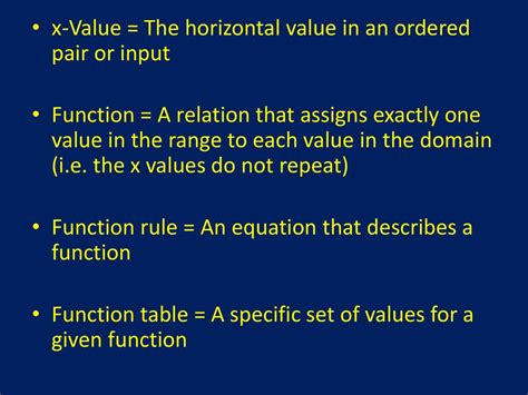 X Value The Horizontal Value In An Ordered Pair Or Input Function A
