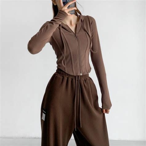 Купити Вінтажні жіночі толстовки на блискавці Y2k Корейська мода Вуличний світшоти Туніки