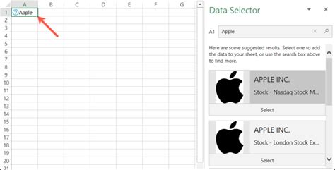 how to use the built in stocks feature in microsoft excel