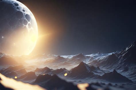 Premium Ai Image Lunar Surface Space Background Ai Generative