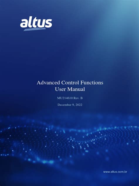 Advanced Control Functions User Manual Pdf Parameter Computer Programming Systems