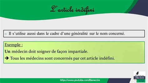 Larticle Indéfini Déterminant 4 13 Bien écrire
