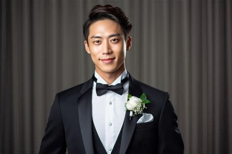 Premium AI Image A Man In A Tuxedo Poses For A Photo