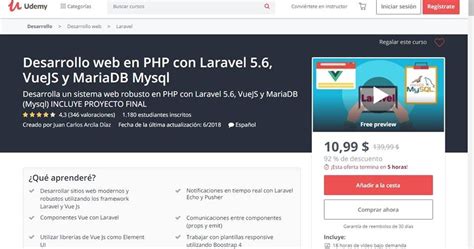 Desarrollo Web En Php Con Laravel 56 Vuejs Y Mariadb Mysql Mega Sovos