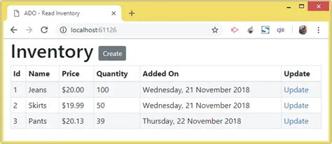 Update Records Using ADO NET In ASP NET Core Application