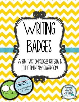 Writing Badges Gamification For Writing TPT