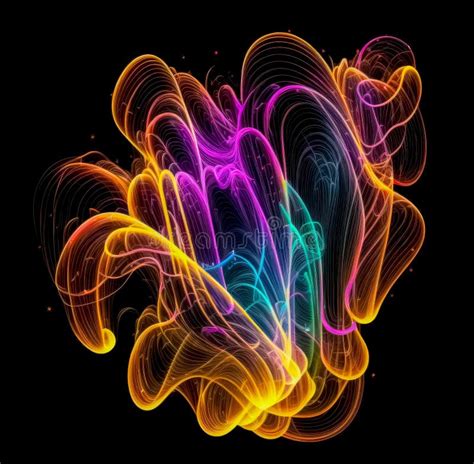 Abstract Glowing Lines On A Black Background Stock Illustration Illustration Of Electric