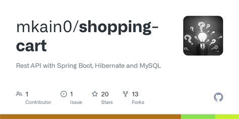 GitHub Mkain Shopping Cart Rest API With Spring Boot Hibernate And MySQL
