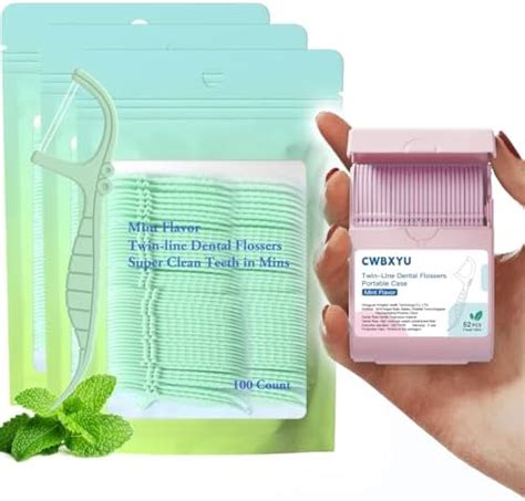 Twin Line Mint Dental Flossers 352 Count No Break And No Shred Dual
