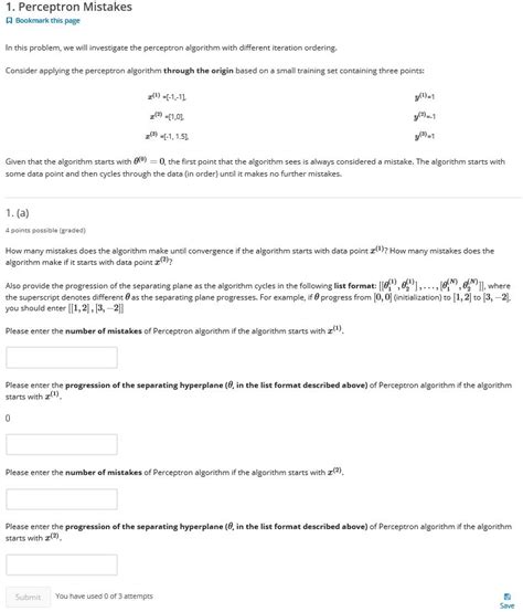 Solved Perceptron Mistakes Bookmark This Page In This Chegg
