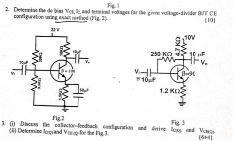Solved Fig 1 2 Determine The Dc Bias Vce Ic And Terminal