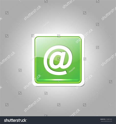 Rounded Rectangular Vector Green Web Icon vector de stock libre de regalías