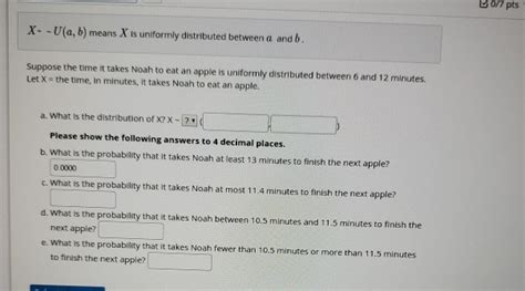 Solved The Values Of A Particular Distribution Are Uniformly