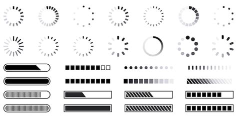 premium vector loading icons progress bar buffer loader or preloader