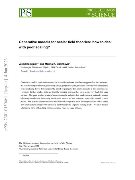 2023 generative models for scalar field theories pdf