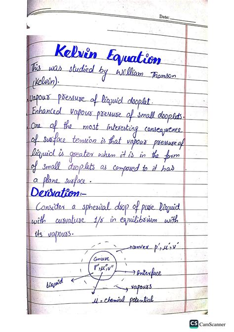SOLUTION Kelvin Equation Studypool