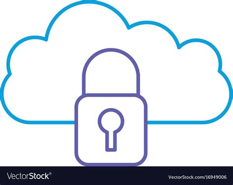 Cloud Computing With Padlock Royalty Free Vector Image