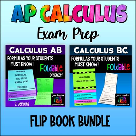 Ap Calculus Exam Prep Flip Book Foldable Bundle By Joan Kessler