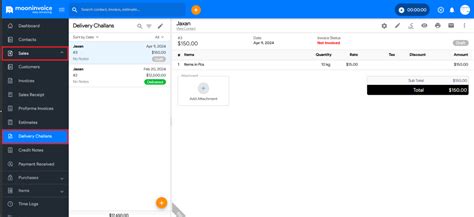 How To Create Delivery Challans In Moon Invoice Moon Invoice Easy