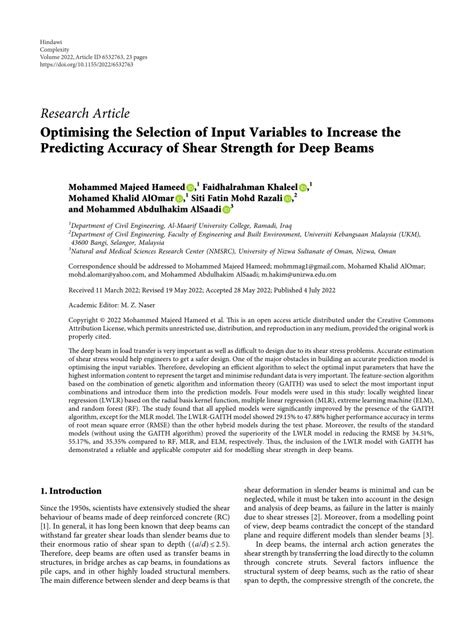 Pdf Optimising The Selection Of Input Variables To Increase The