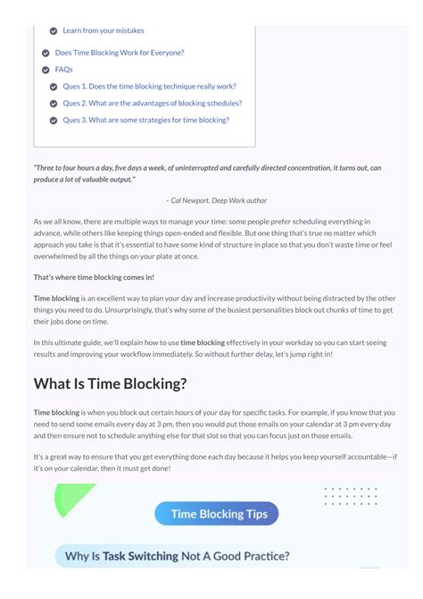 Ppt Time Blocking 101 A Perfect Approach To Get The Most Out Of Your Daily Schedule