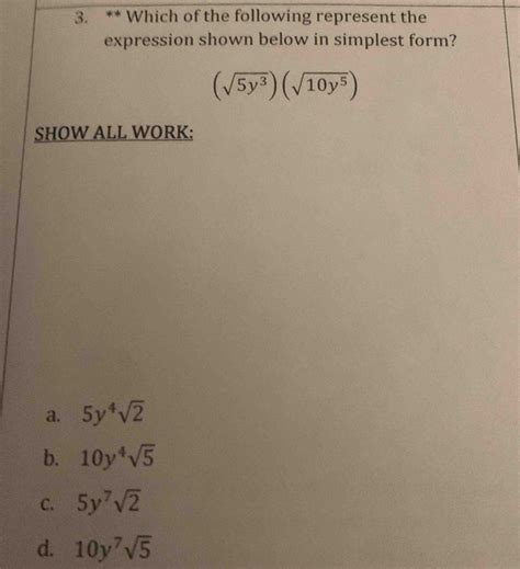 Solved 3 Which Of The Following Represent The Expression Shown