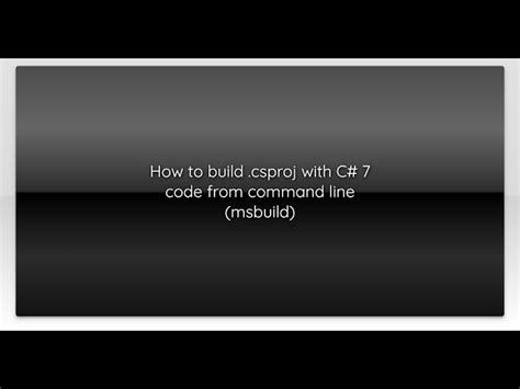 msbuild command line